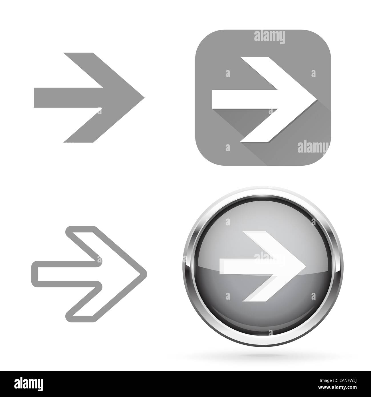 Next signs. Gray buttons and icons Stock Vector Image & Art - Alamy