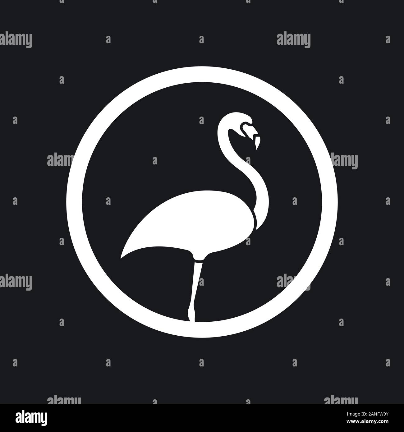 Flamingo icon, minimalistic vector illustration, symbol of bird Stock ...