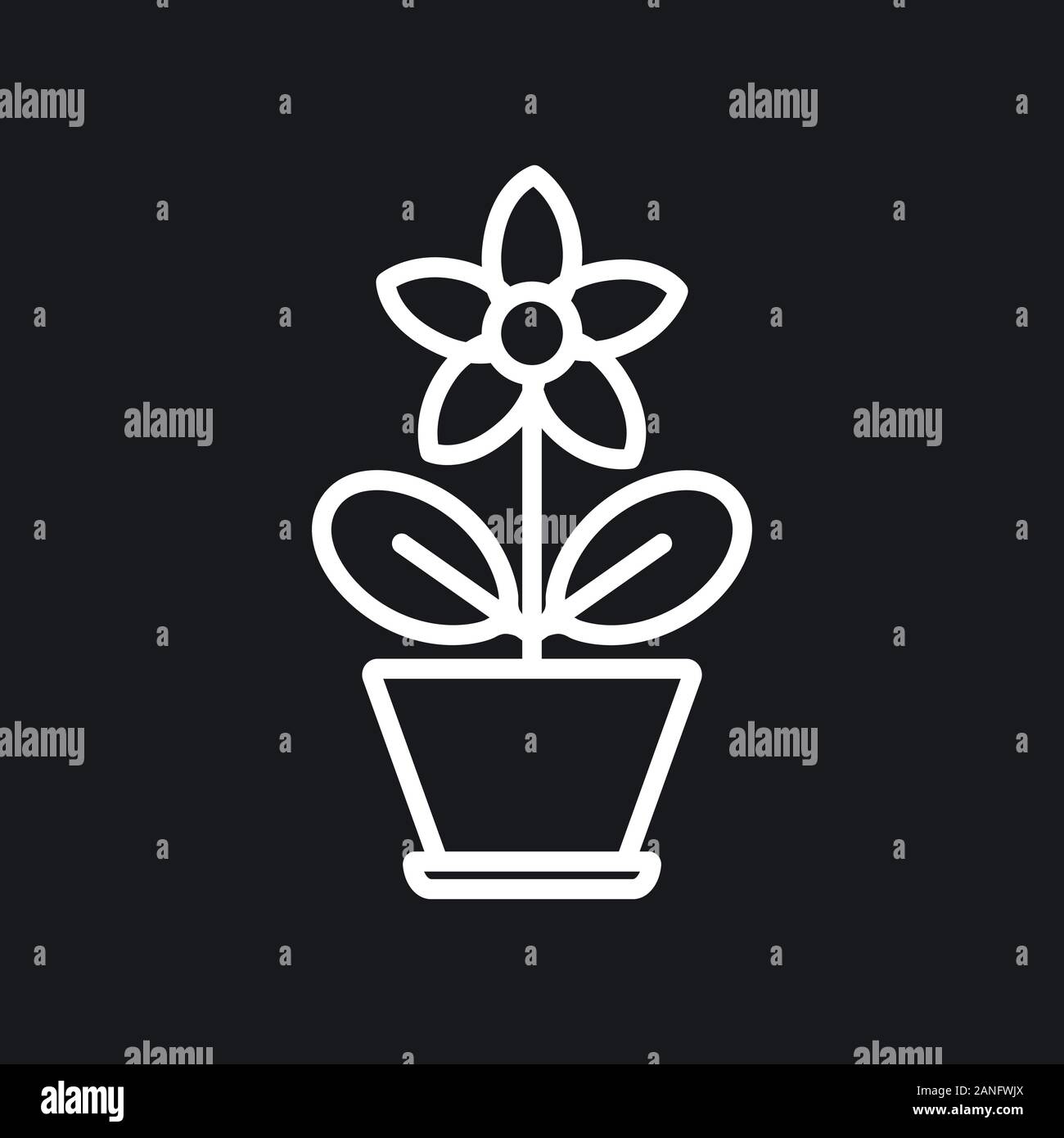 Flowerpot icon, vectorized plants in a pot, flower symbol Stock Vector ...