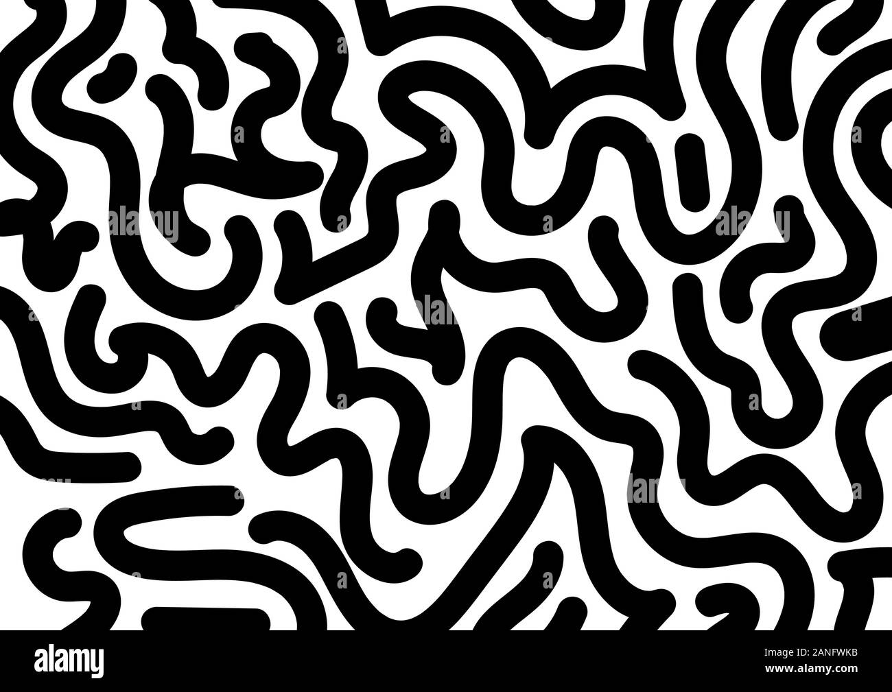 Abstract hand draw wavy, wave doodle line pattern on white background ...