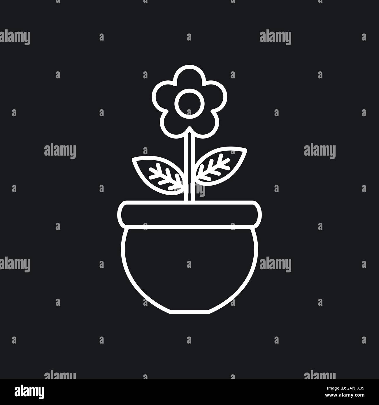 Flowerpot icon, vectorized plants in a pot, flower symbol Stock Vector ...