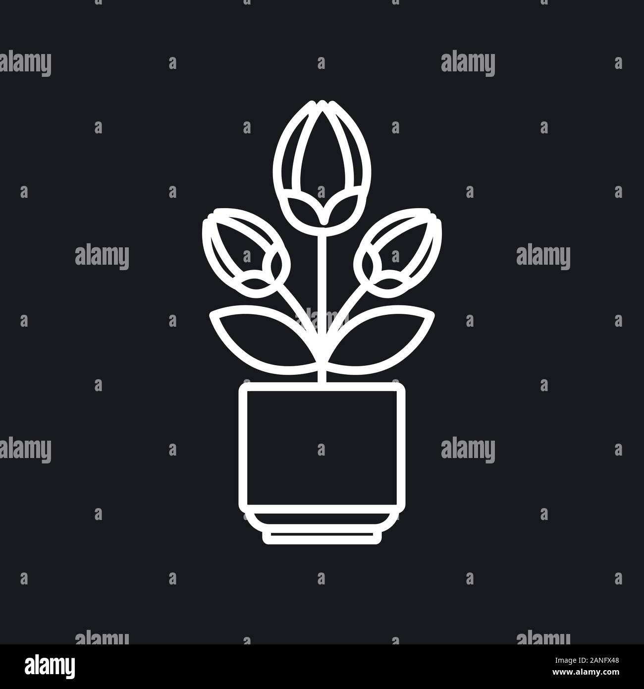 Flowerpot icon, vectorized plants in a pot, flower symbol Stock Vector ...