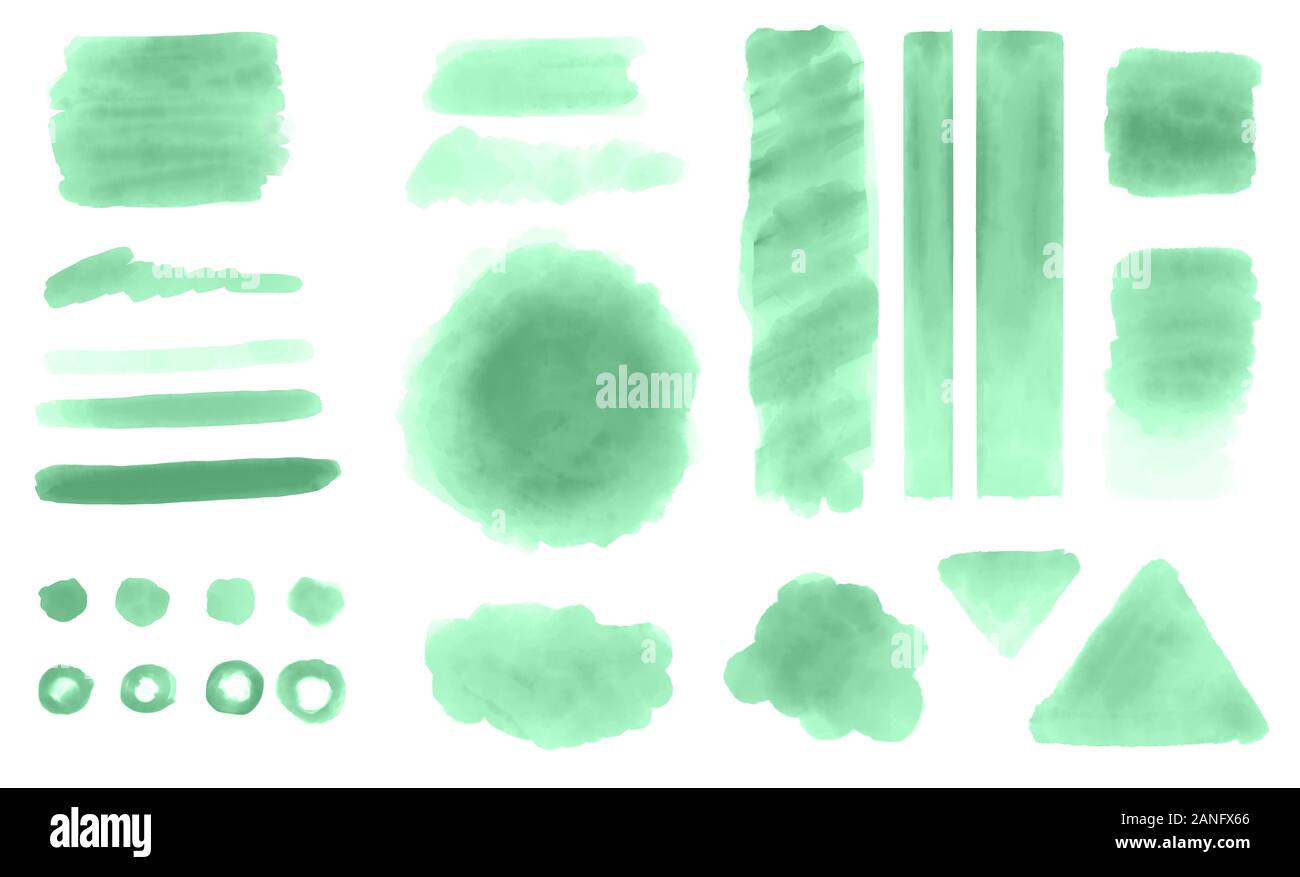 Grey watercolor blot, daub, splat, shapes, brush strokes for decorative ...