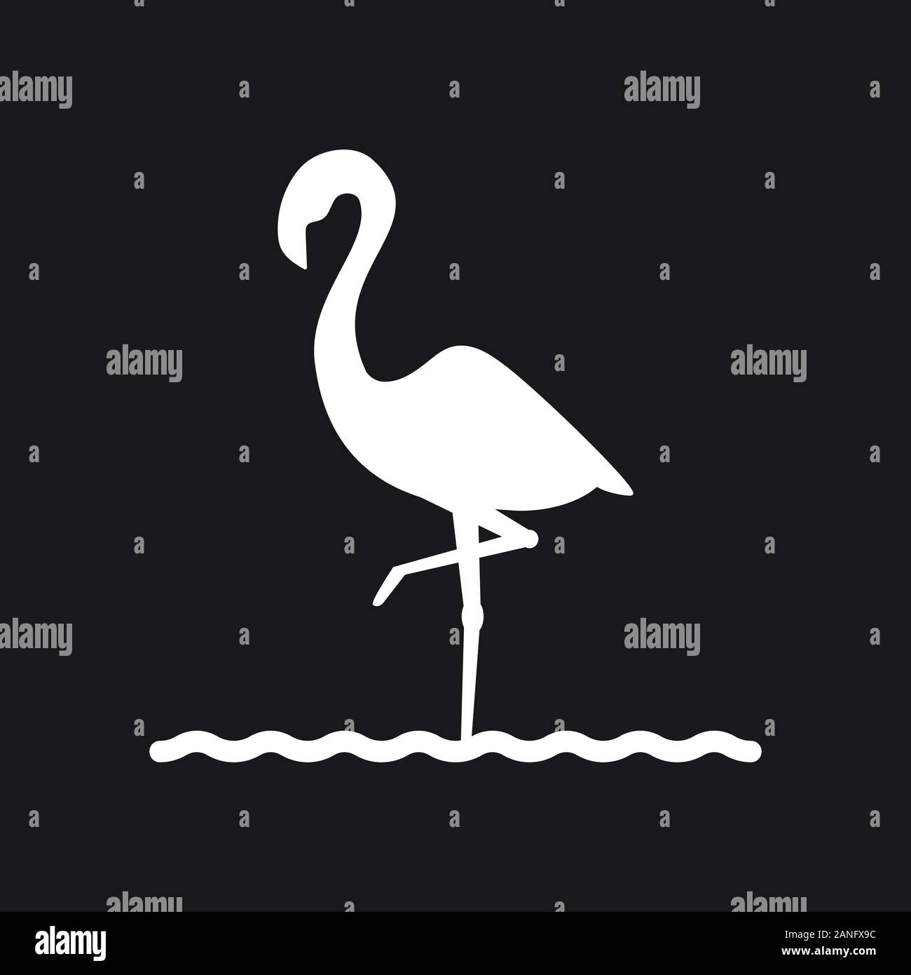 Flamingo icon, minimalistic vector illustration, symbol of bird Stock ...
