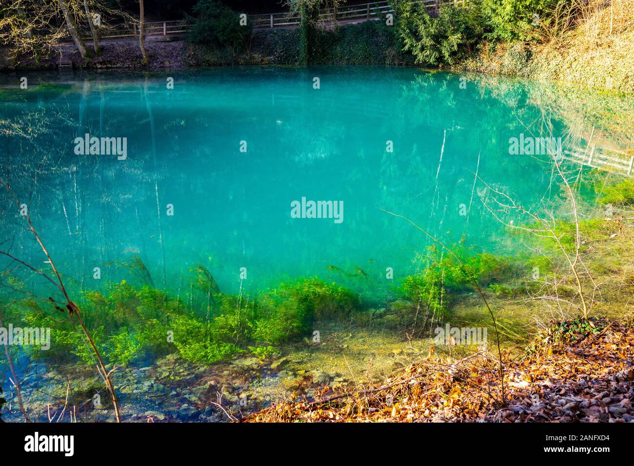 Germany, Famous tourist attraction of blue pot or german blautopf in ...