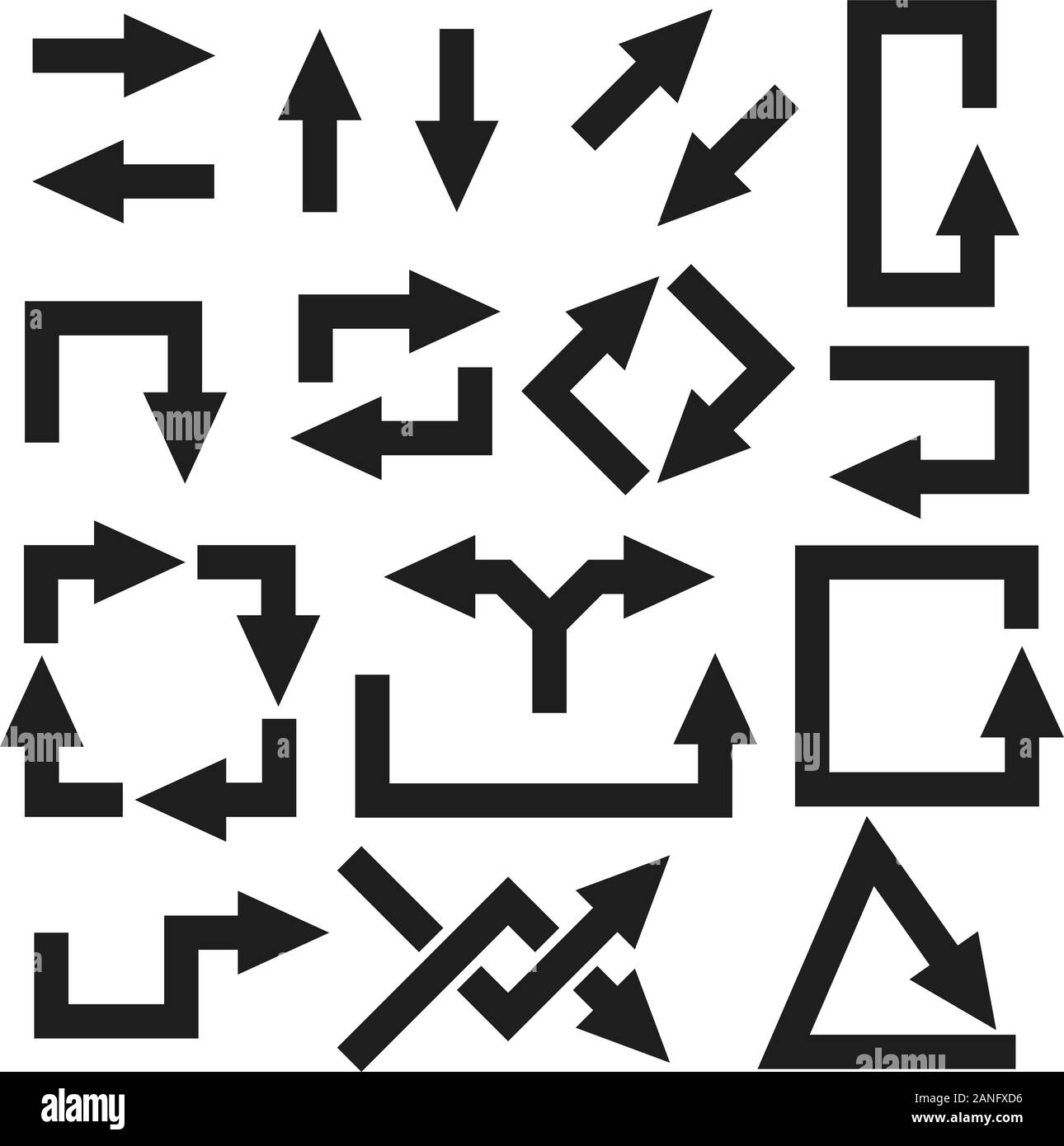 Black arrows set Stock Vector Image & Art - Alamy