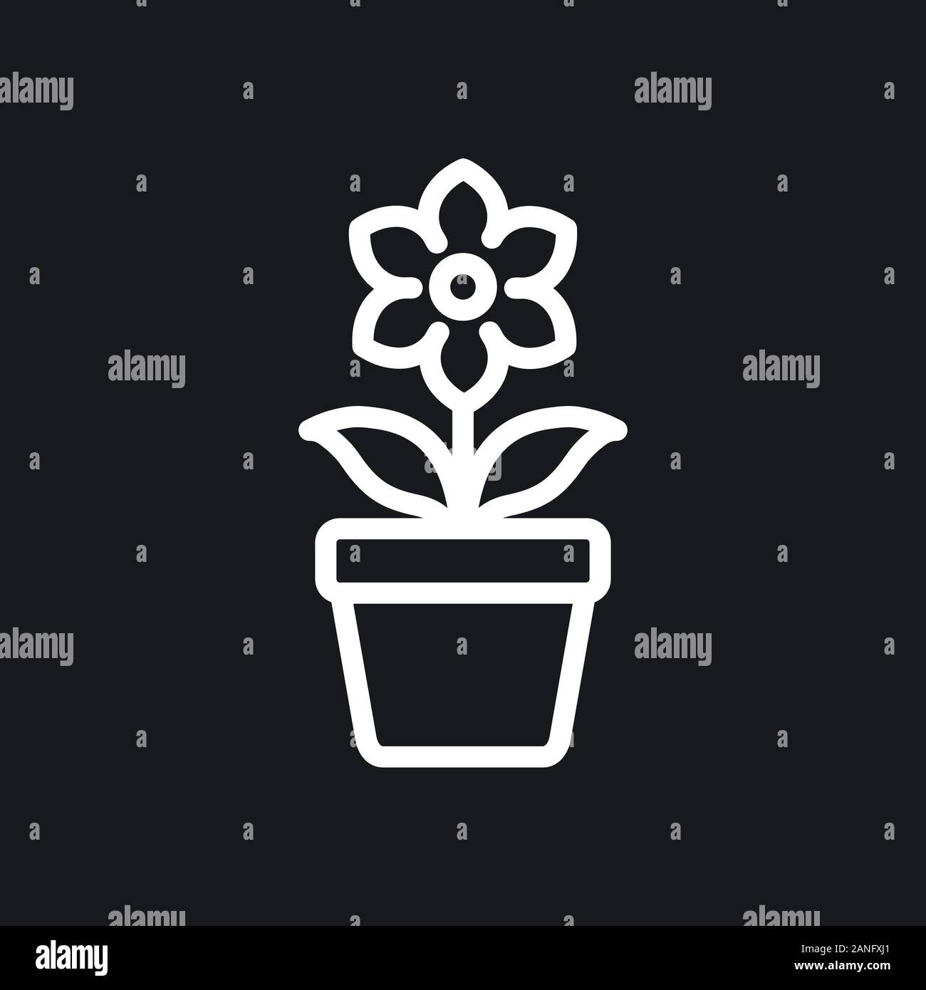 Flowerpot icon, vectorized plants in a pot, flower symbol Stock Vector ...