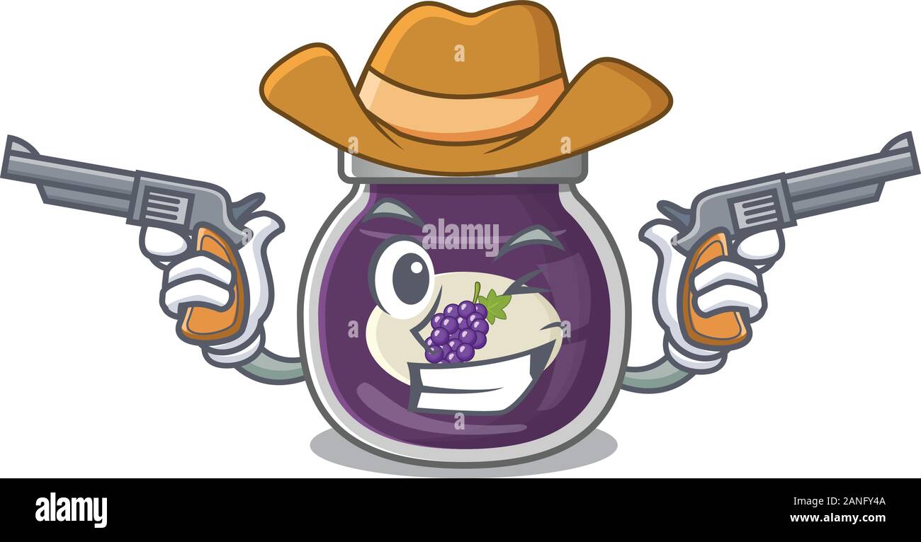 Grape jam dressed as a Cowboy having guns Stock Vector Image & Art - Alamy