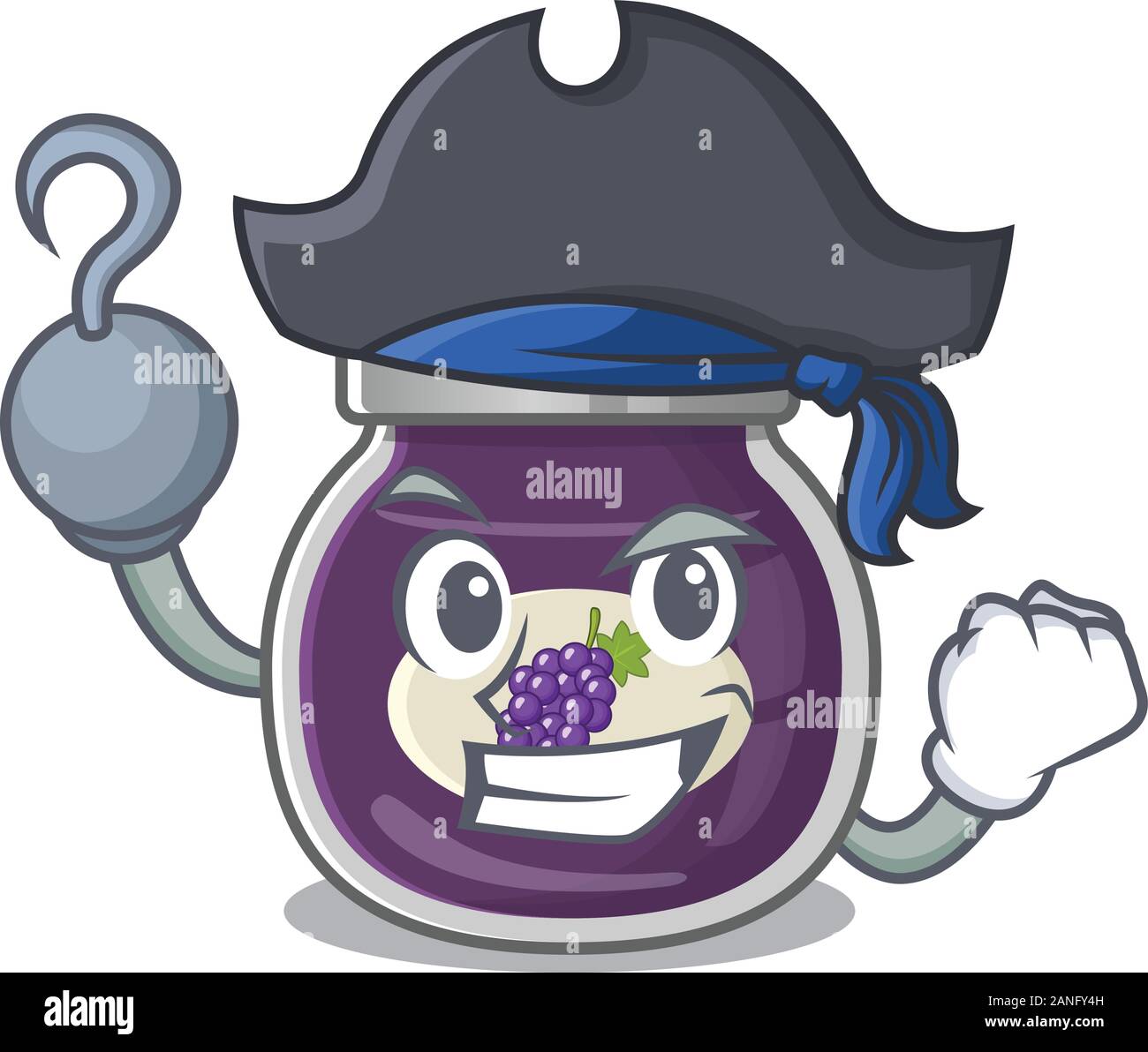 cool and funny grape jam cartoon style wearing hat Stock Vector Image ...