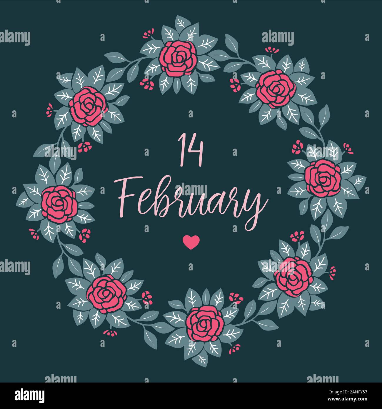 The beauty of rose pink wreath frame and unique leaf pattern, for 14 ...