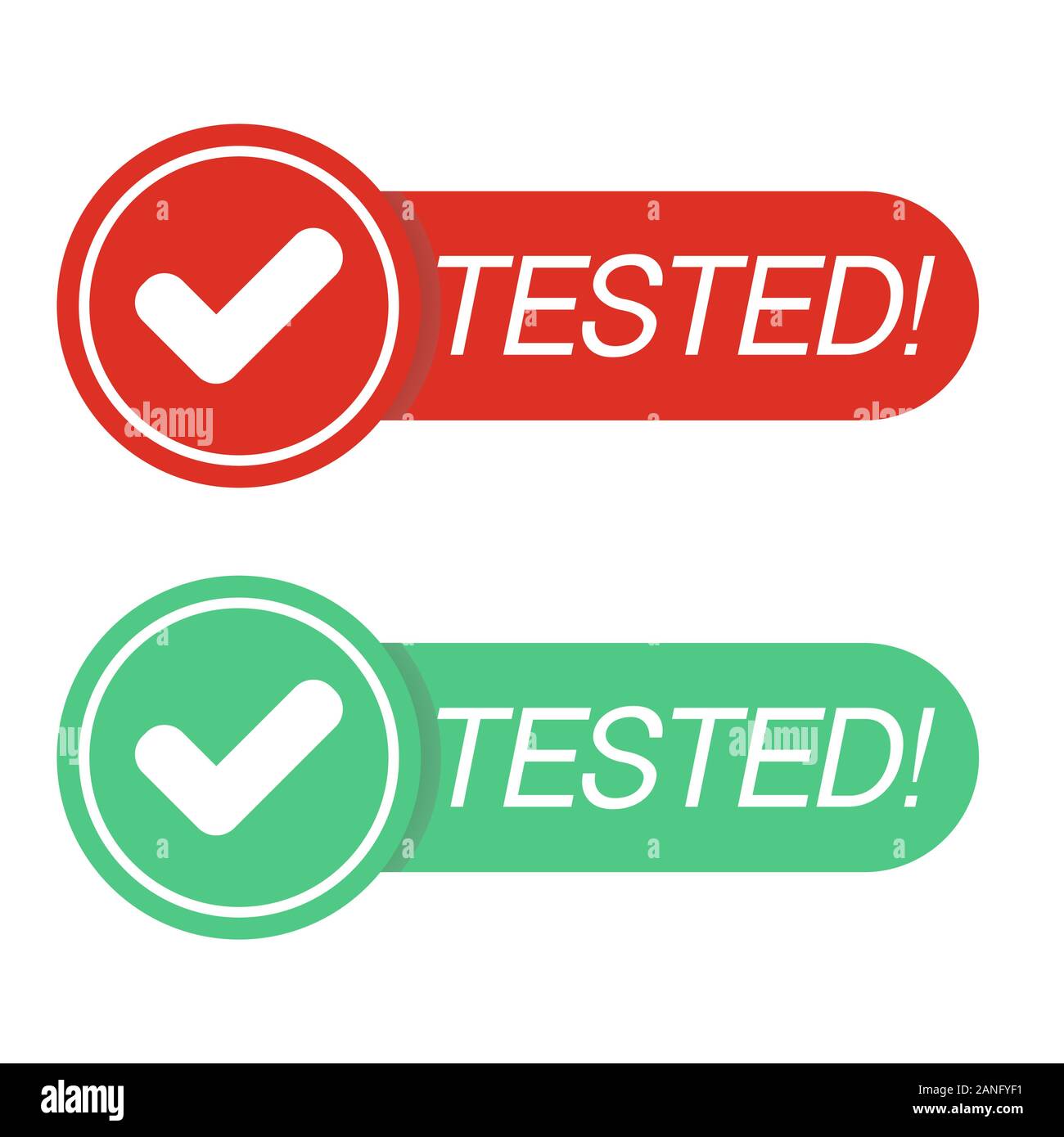 Tested Stamp. Sign. Seal tested sign green and red vector illustration ...