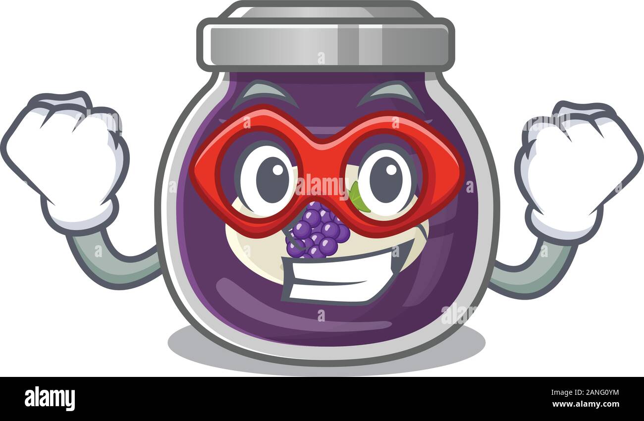 Smiley mascot of grape jam dressed as a Super hero Stock Vector Image ...