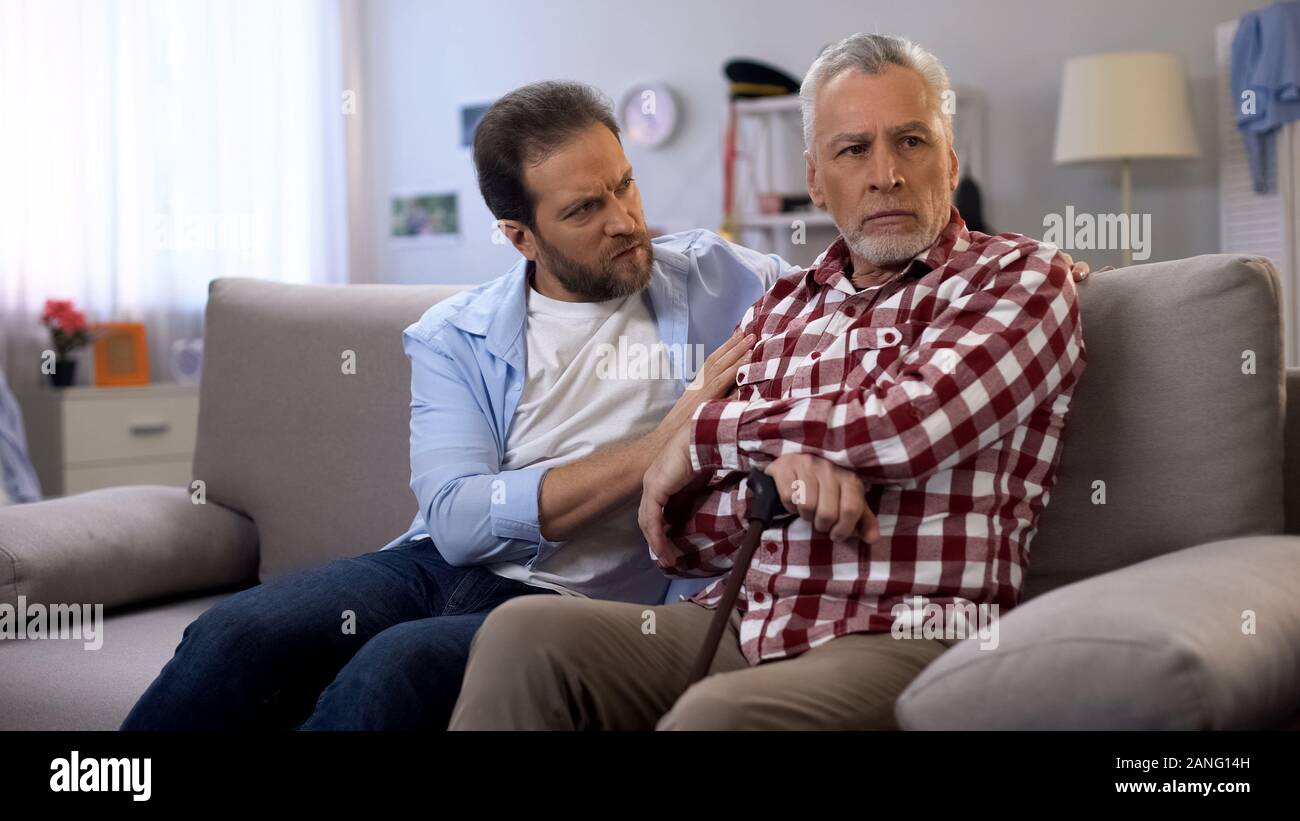 Offended son unhappy father hi-res stock photography and images - Alamy