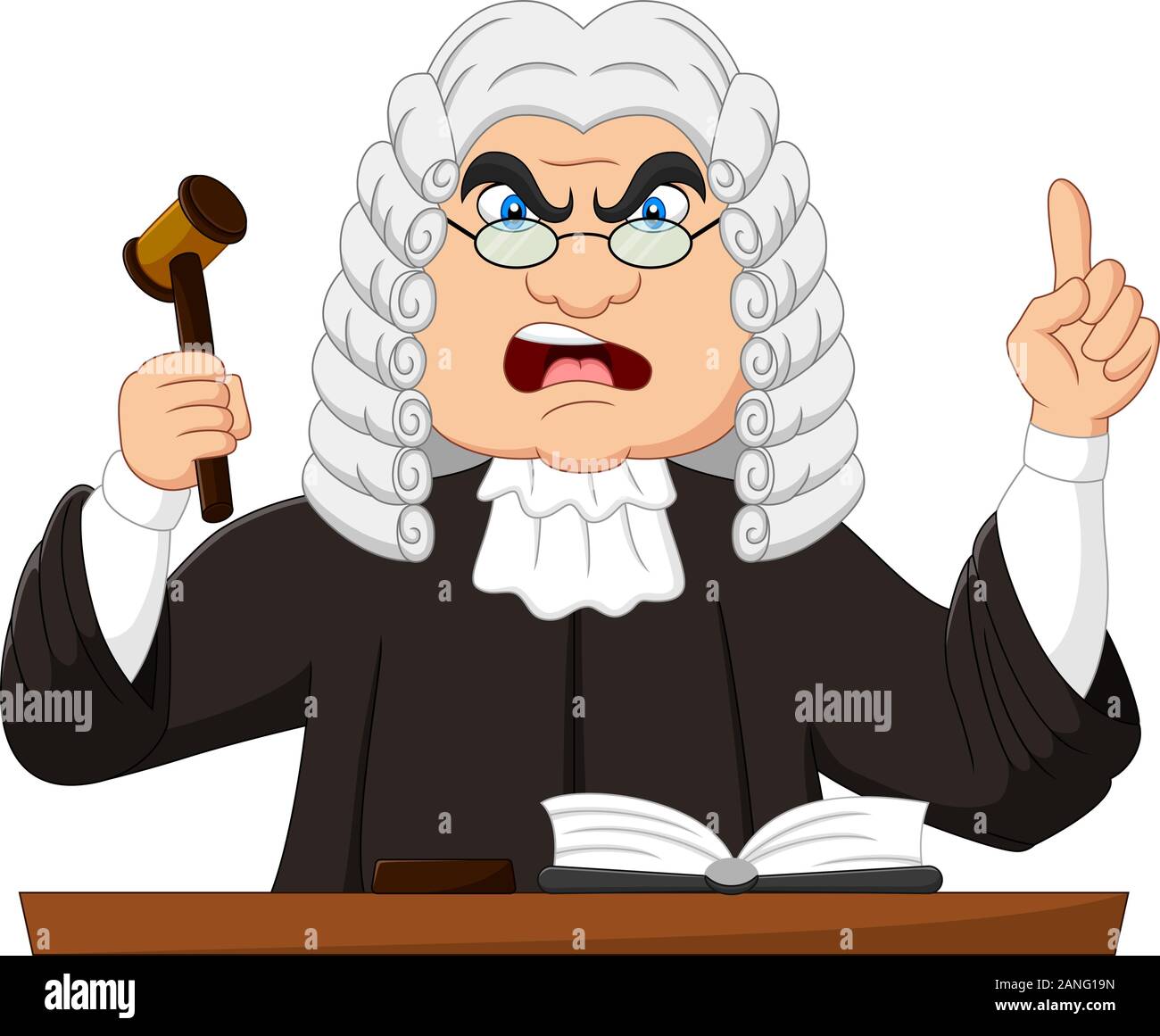 Angry male judge holding gavel and pointing up Stock Vector Image & Art ...