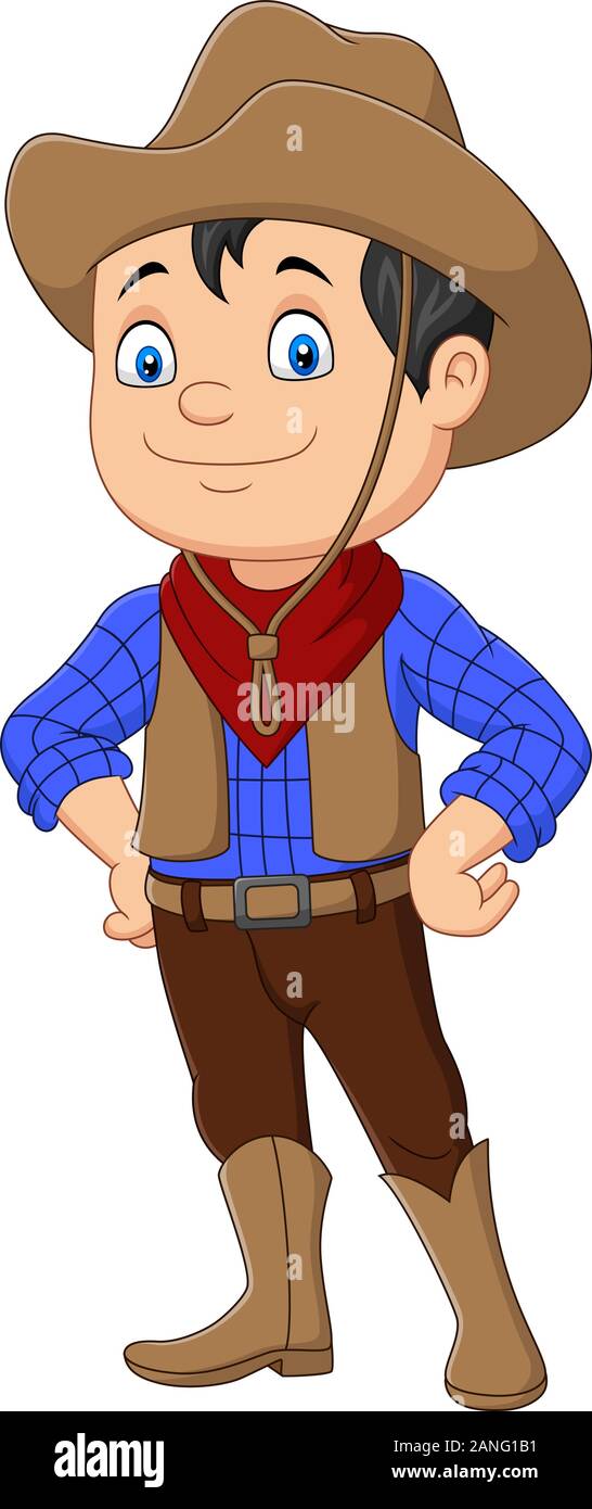 Cartoon cowboy kid wearing western costume Stock Vector Image & Art - Alamy