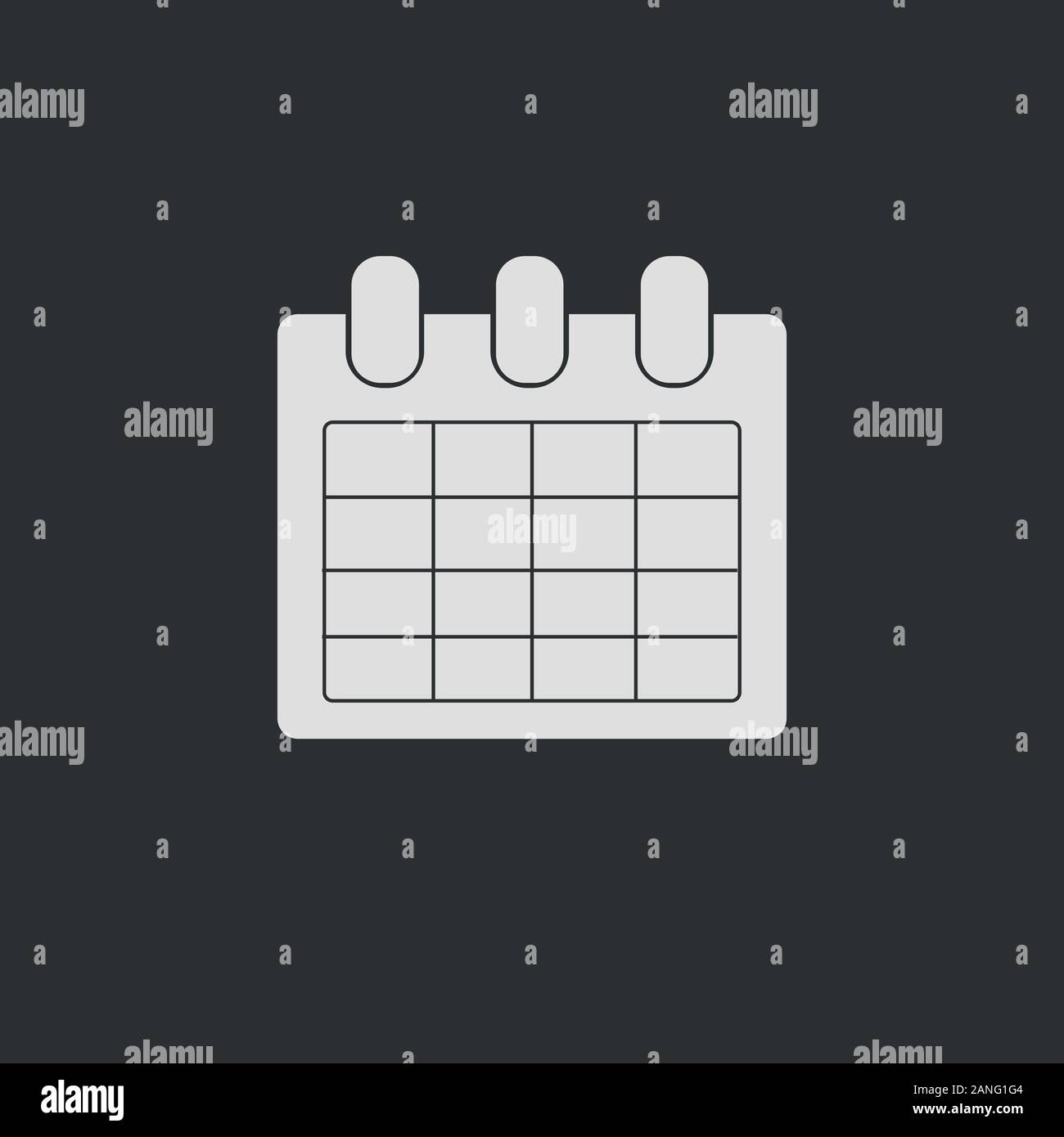 Calendar vector icon in trendy flat style isolated on grey background ...