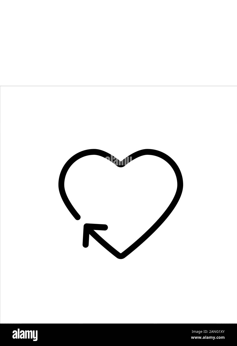 logo Heart with arrow vector illustration, line style icon editable ...