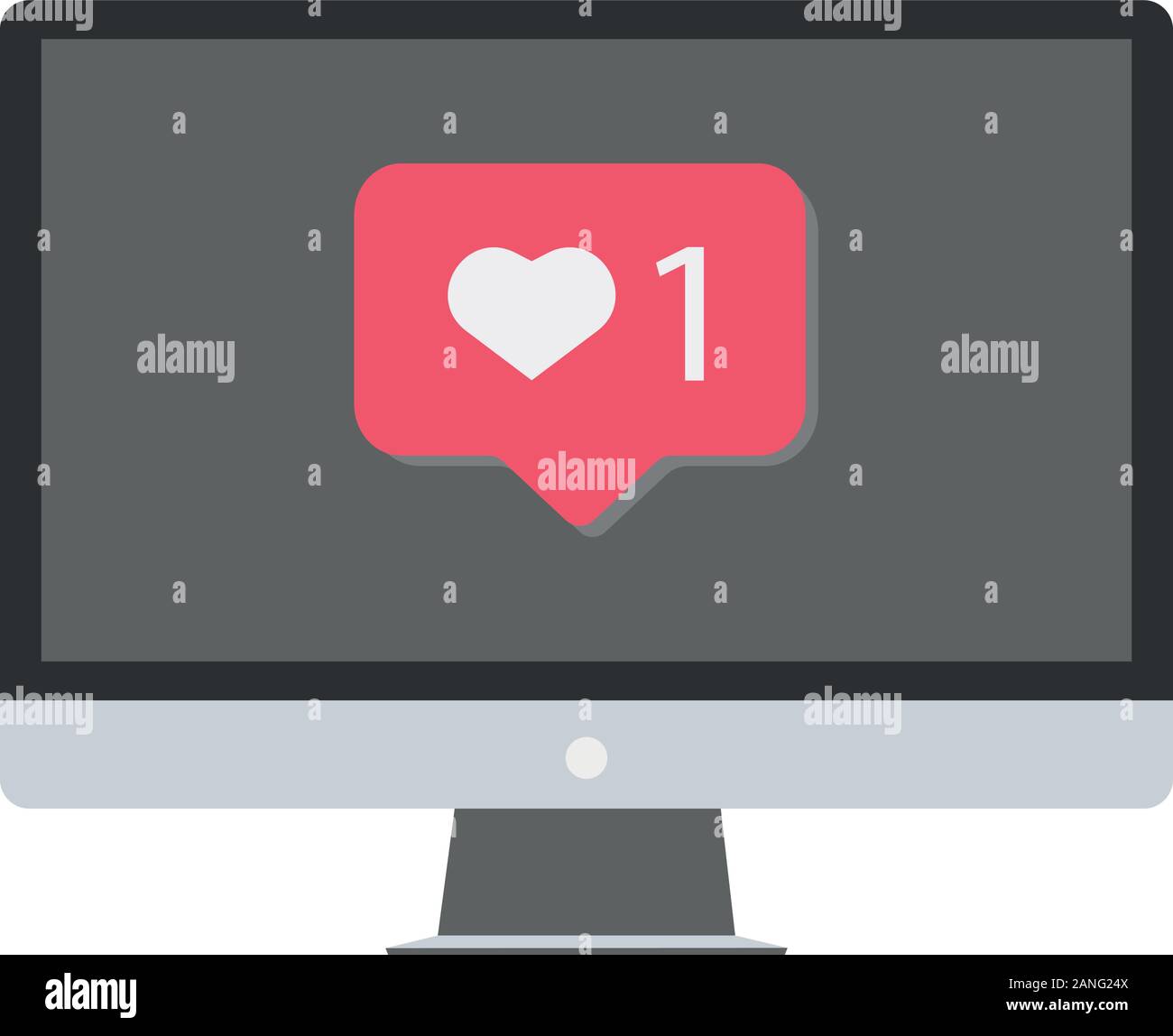 Chat icon on red screen Stock Vector Images - Alamy