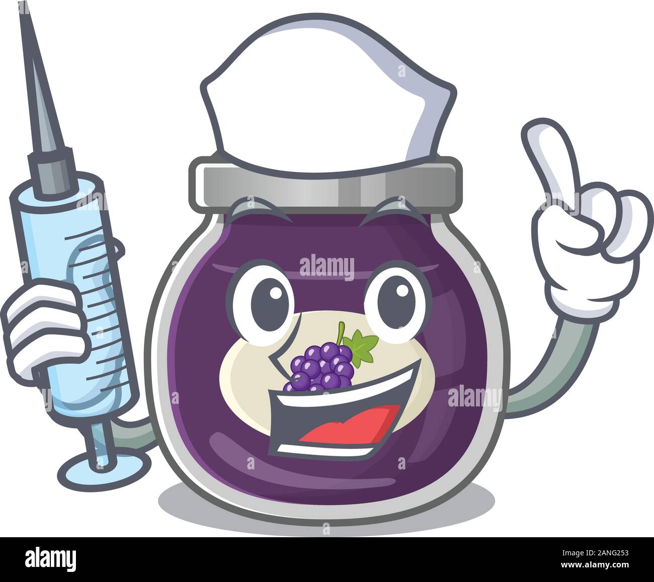 Smiley Nurse grape jam cartoon character with a syringe Stock Vector ...