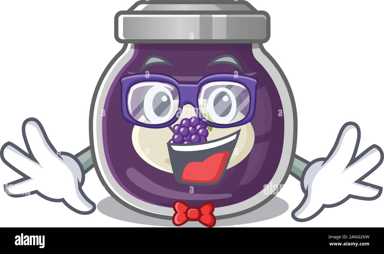 cartoon character of Geek grape jam design Stock Vector Image & Art - Alamy