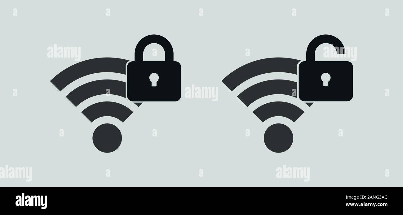 Wireless Icon. Wireless Lock and Unlock Icon Symbol Stock Vector Image ...