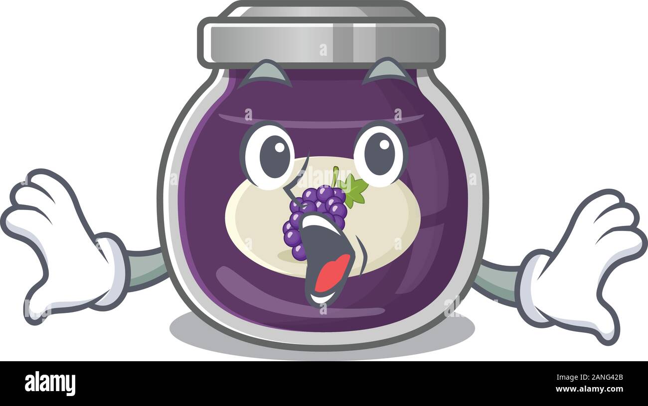 Grape jam cartoon character design on a surprised gesture Stock Vector ...