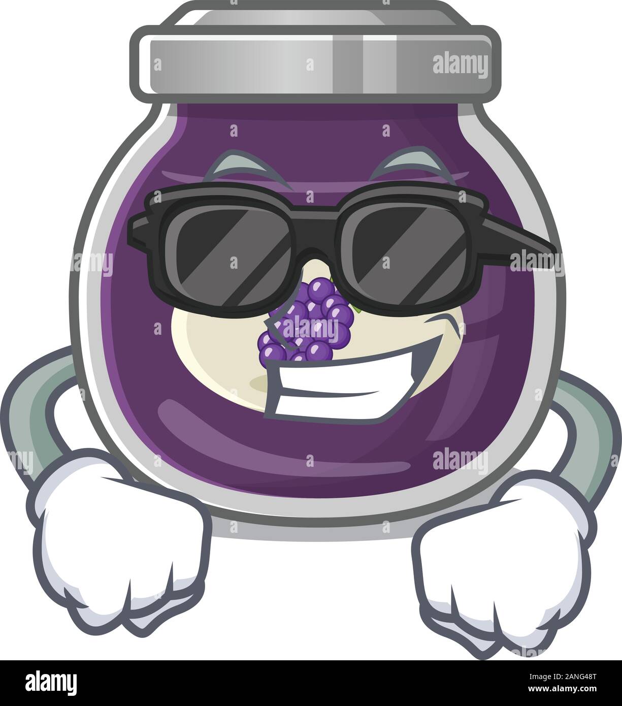 Super cool grape jam character wearing black glasses Stock Vector Image ...