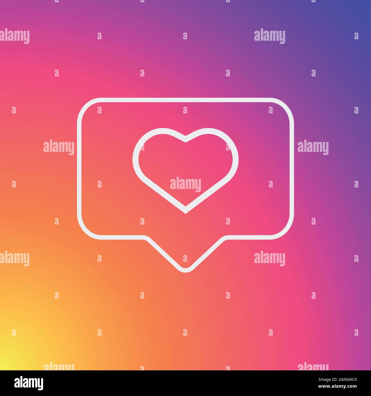 Social media like icon, heart in speech bubble, vector illustration ...