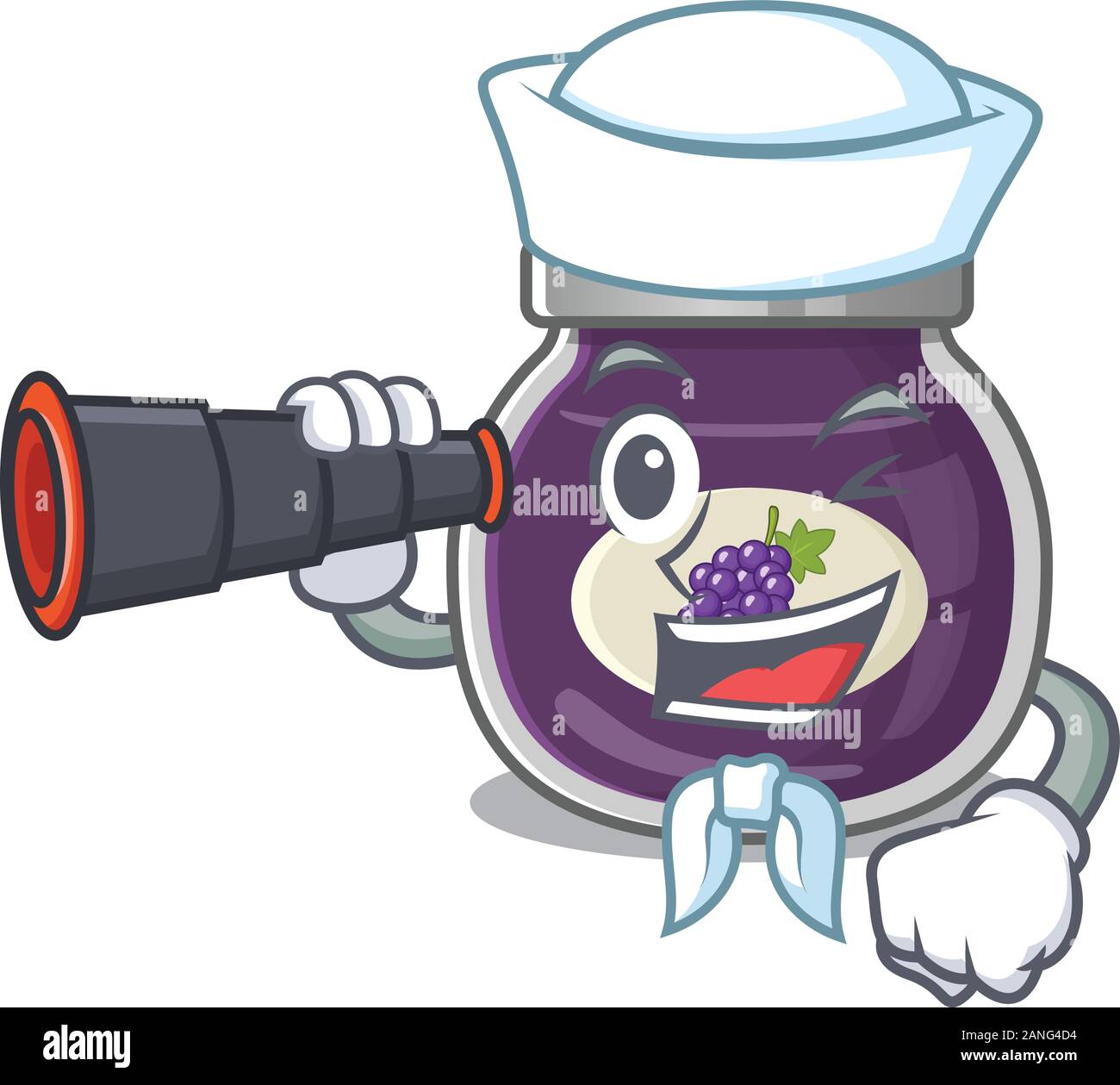 Grape jam cartoon happy Sailor style with binocular Stock Vector Image ...