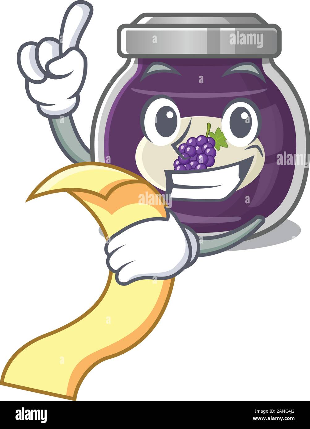 A funny cartoon character of grape jam with a menu Stock Vector Image ...
