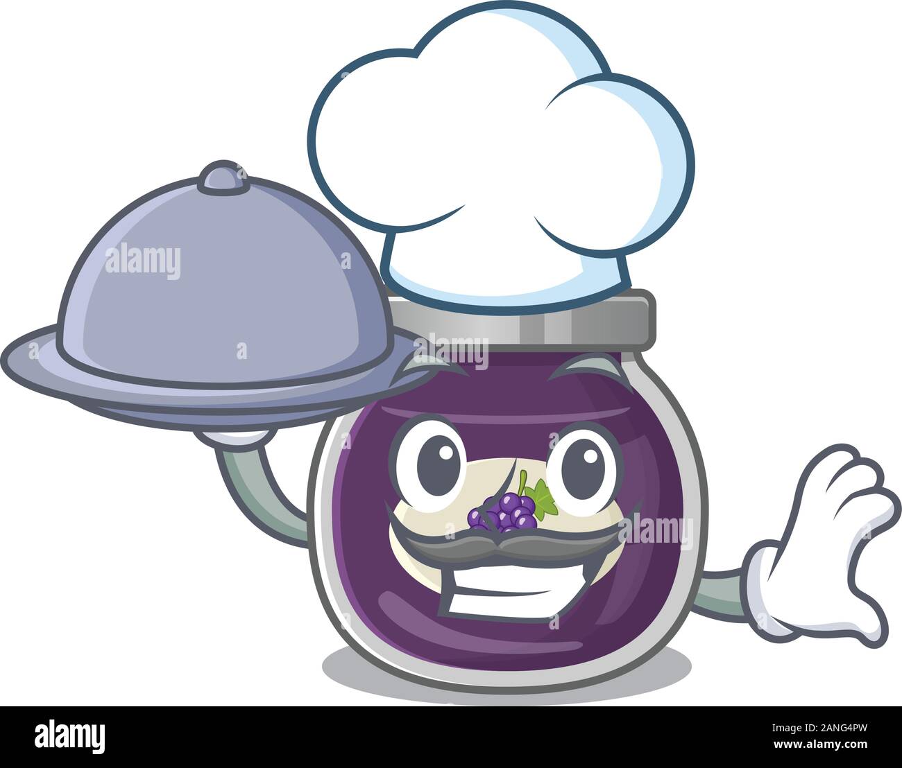 cartoon design of grape jam as a Chef having food on tray Stock Vector ...