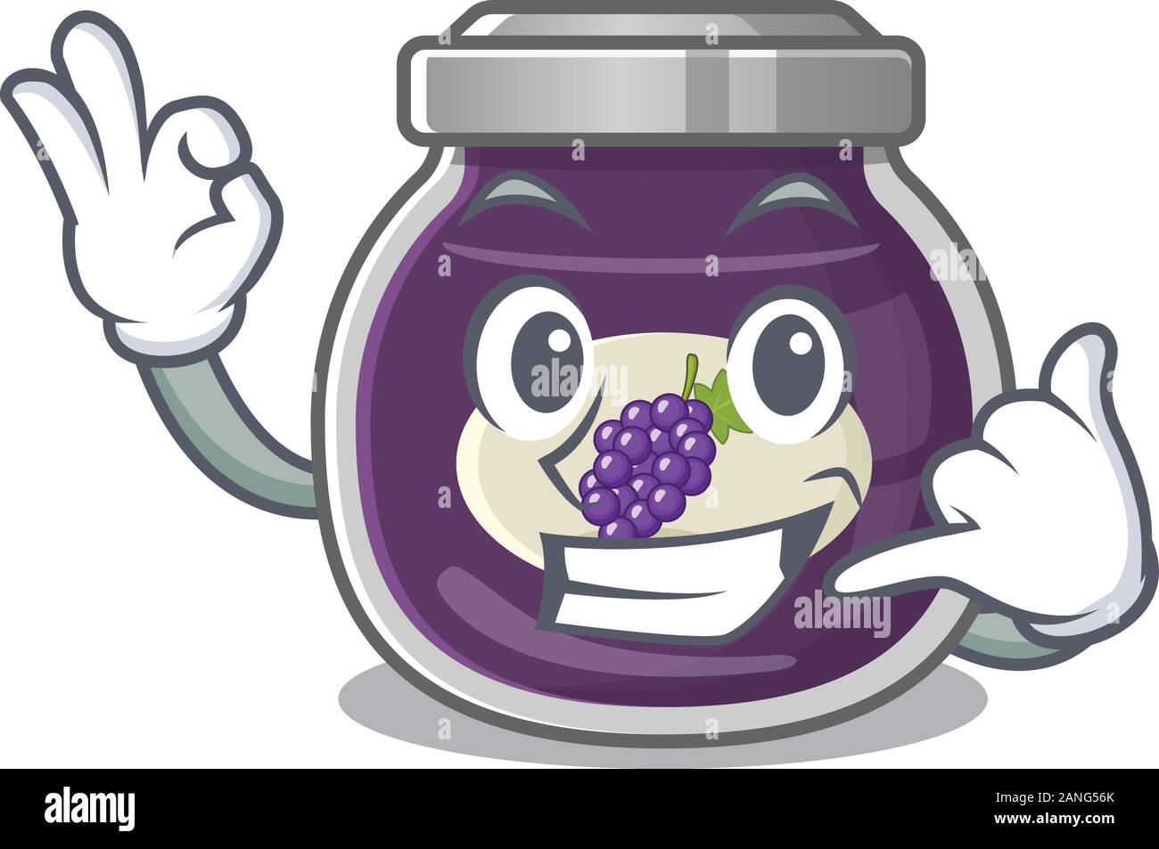 Call me funny grape jam mascot picture style Stock Vector Image & Art ...