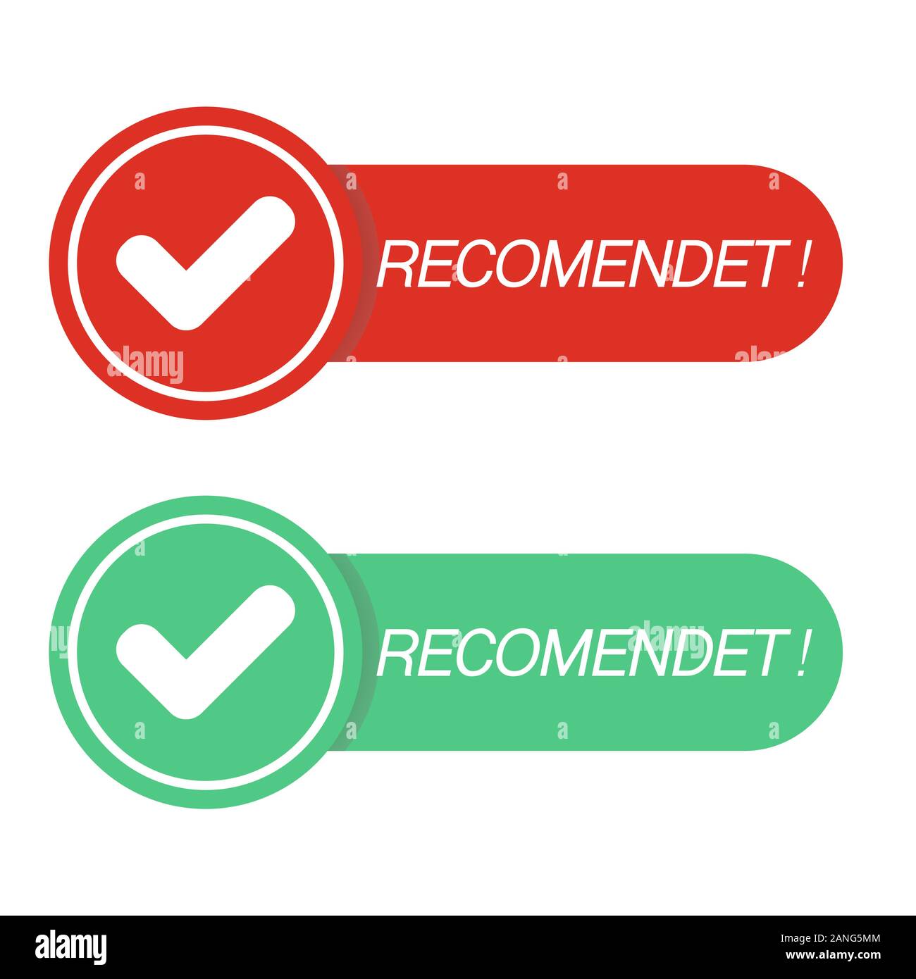 Recommended icon. Red label recommended.Sign brand with recommended ...