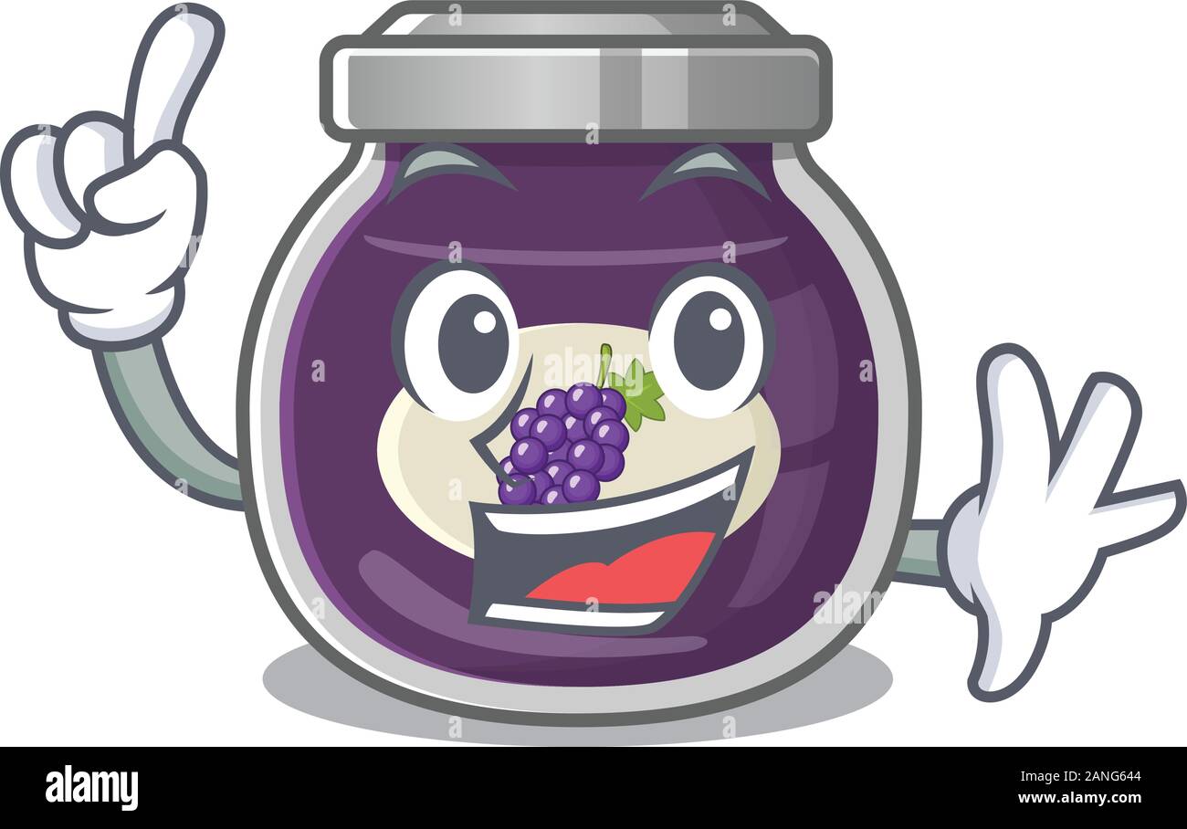 One Finger grape jam in mascot cartoon character style Stock Vector ...