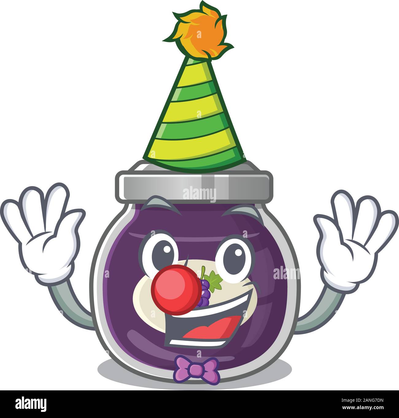 Funny Clown grape jam cartoon character mascot design Stock Vector ...