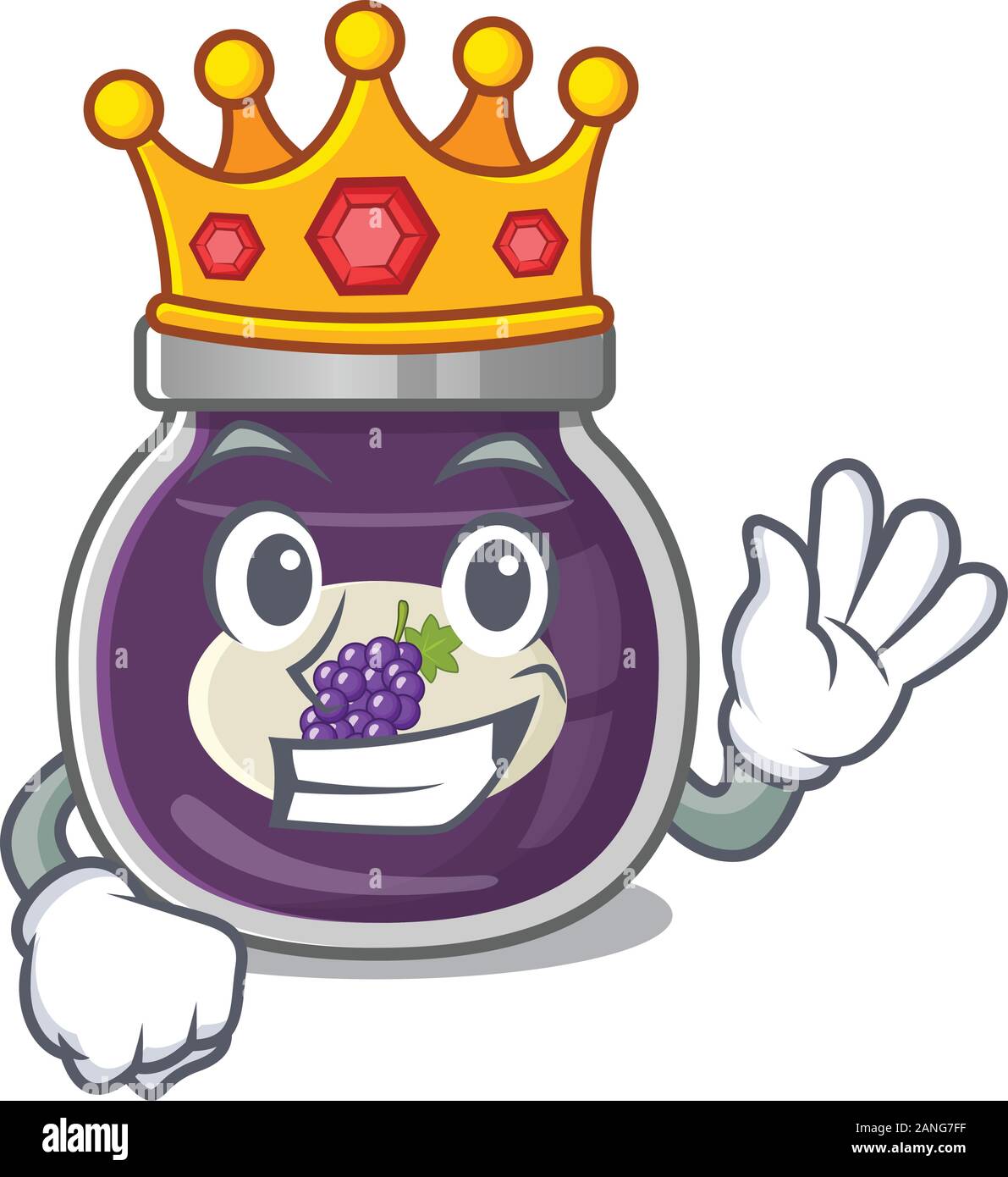 A stunning of grape jam stylized of King on cartoon mascot style Stock ...