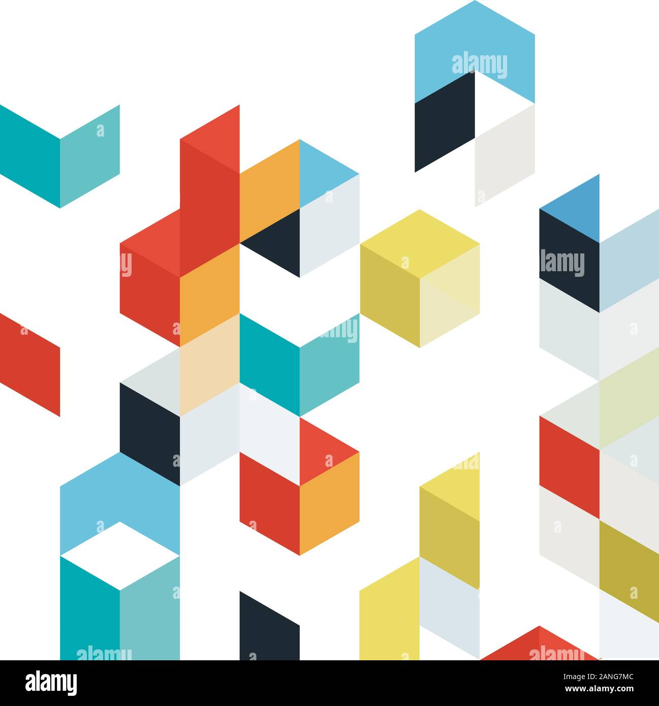 Colored cubes, background elements isolated Stock Vector Image & Art ...