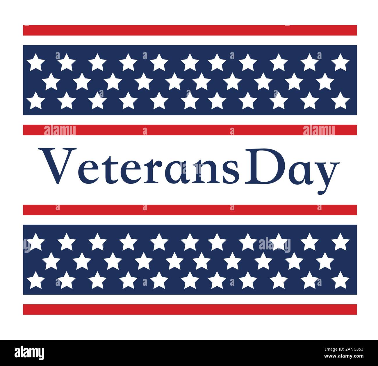 Happy Veterans Day lettering with USA flag illustration. November 11 ...