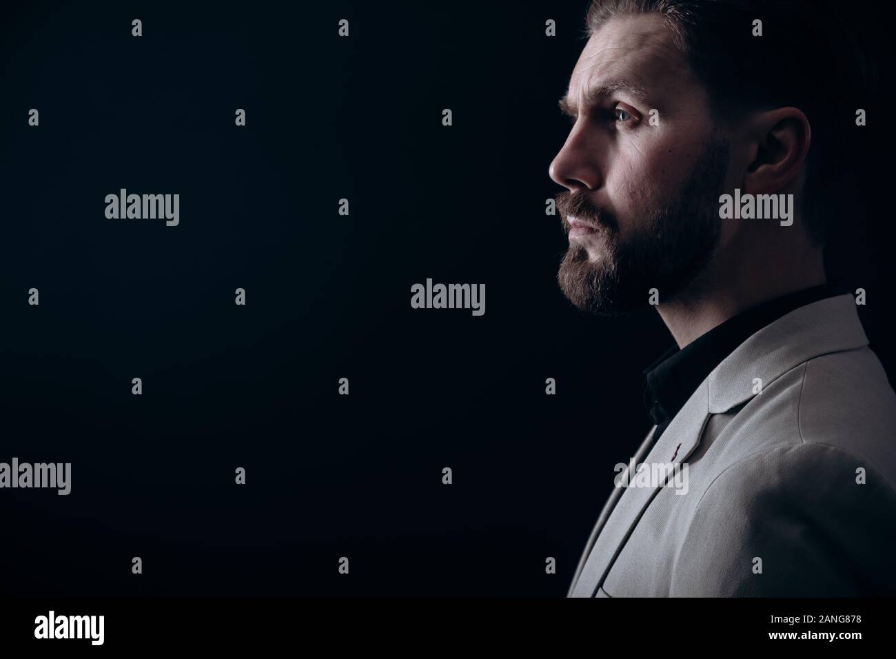 Man in jacket jacket, side view hi-res stock photography and images - Alamy