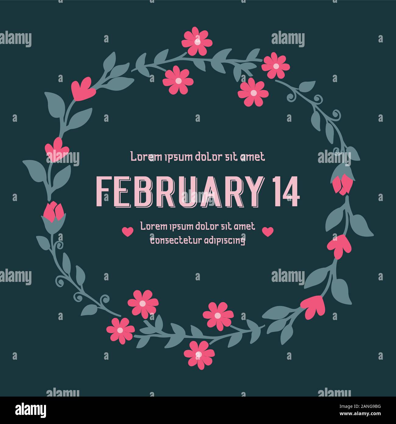 Greeting card wallpapers design for 14 February, with beautiful leaf ...