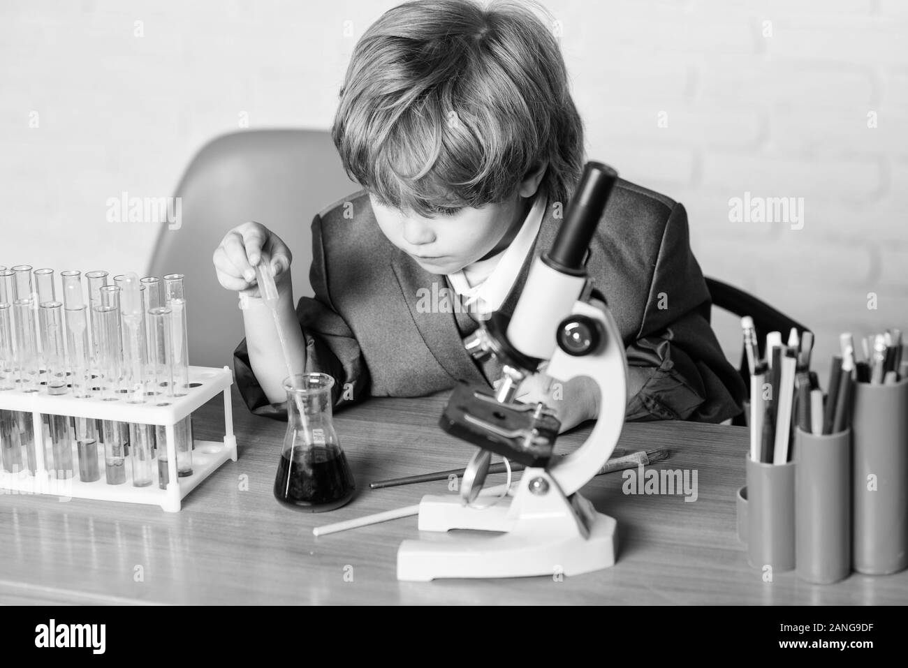 Life under microscope. science experiments with microscope in lab ...