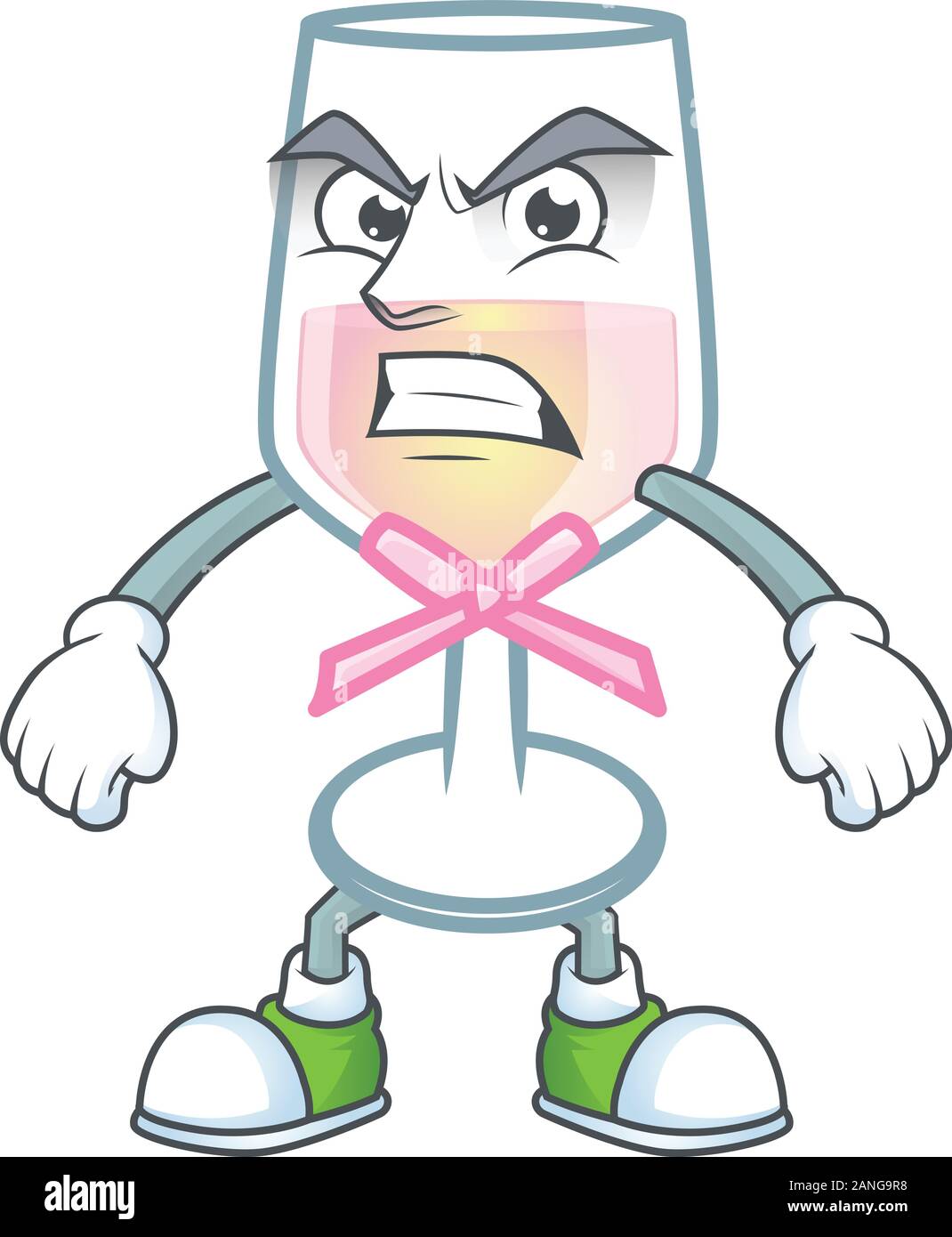 cartoon character of pink glass of wine with angry face Stock Vector ...