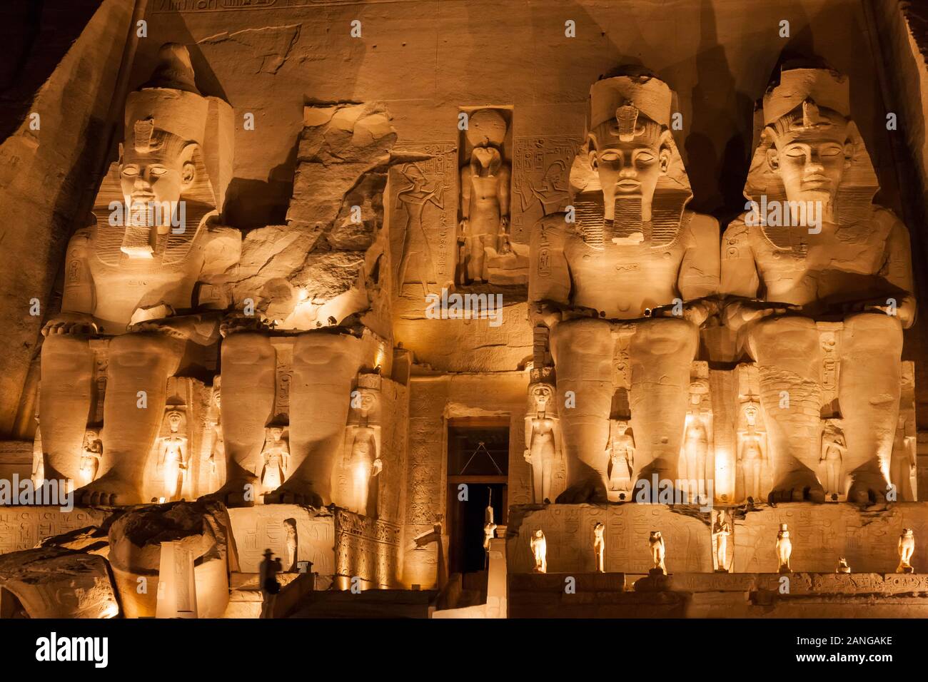 Sound and Light Show of the Great Temple, Abu Simbel temples, Statue of ...