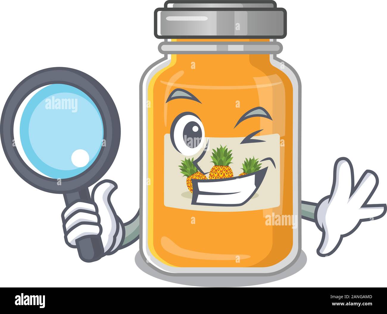 Cool and Smart pineapple jam Detective cartoon mascot style Stock Vector Image & Art - Alamy