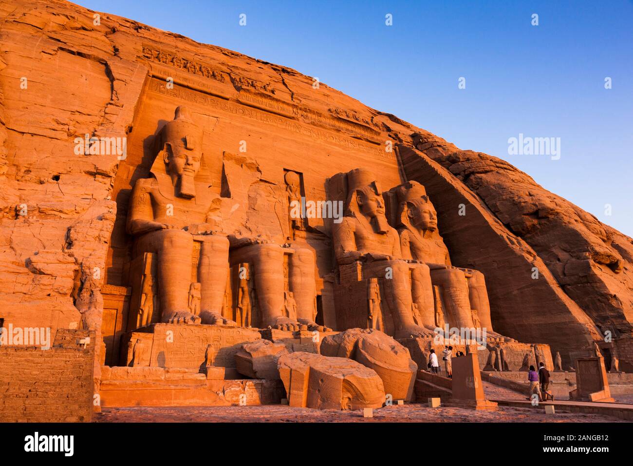 Morning light at the Great Temple, of Abu Simbel temples, Statue of ...