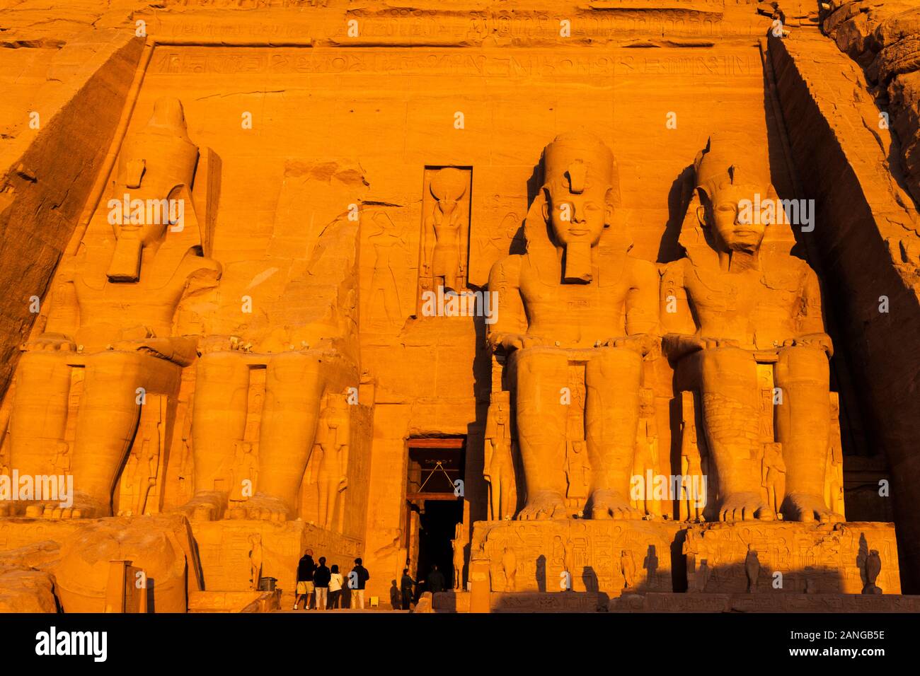 Morning light at the Great Temple, of Abu Simbel temples, Statue of ...