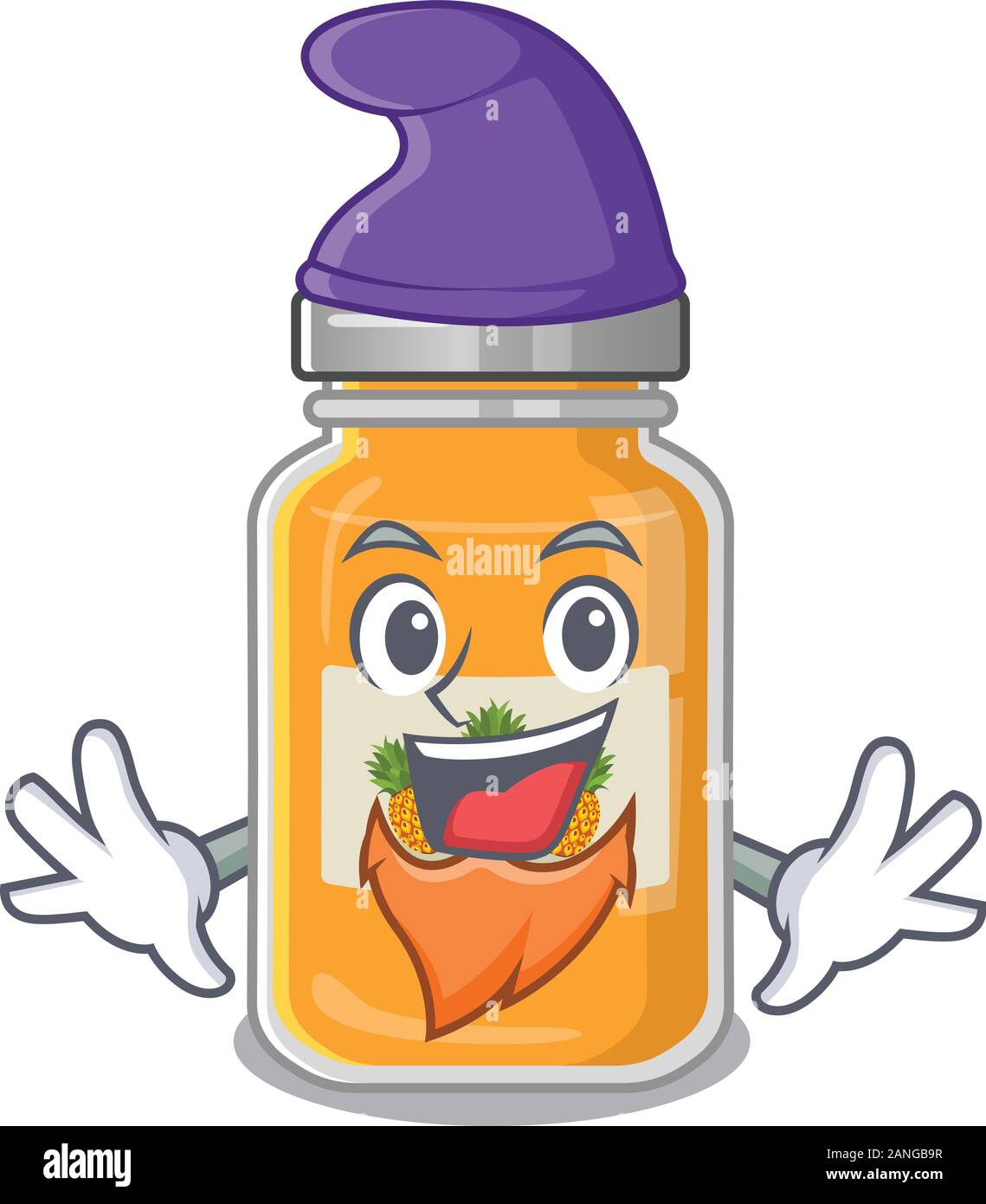 Funny pineapple jam cartoon mascot performed as an Elf Stock Vector ...