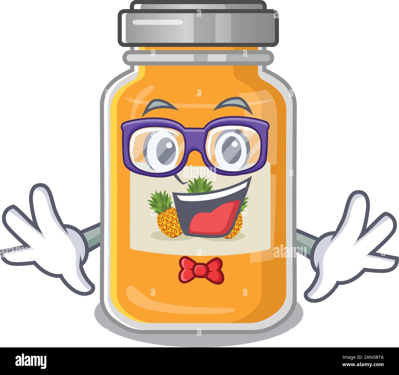 cartoon character of Geek pineapple jam design Stock Vector Image & Art ...