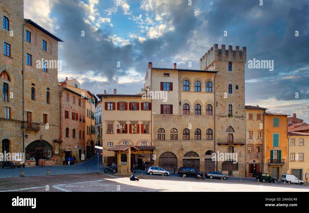 Piazza grande square in Arezzo, Tuscany, Italy, Europe Stock Photo - Alamy