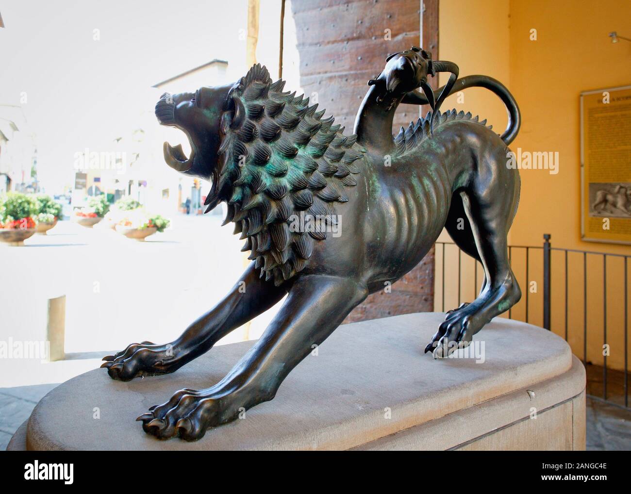 Etruscan bronce statue of the mythical Chimera known as the Chimera of ...